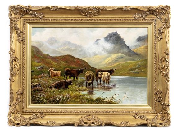 Daniel Sherrin | LANDSCAPE WITH CATTLE | MutualArt