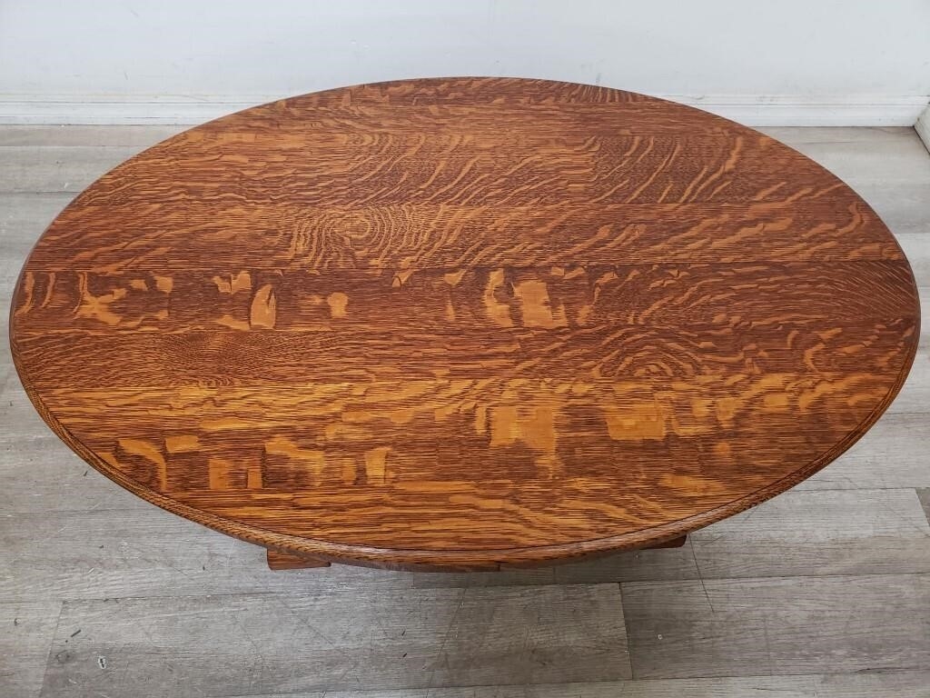 Coffee | Antique tiger oak single drawer coffee table | MutualArt