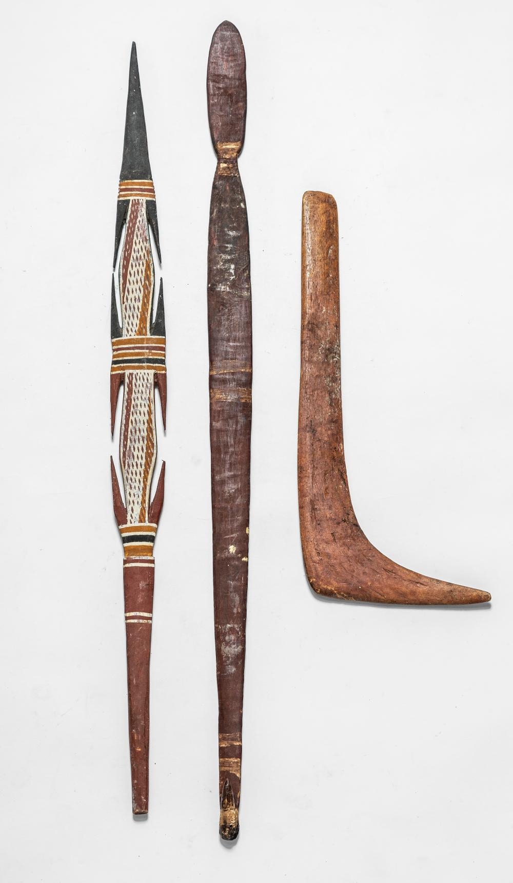 Spear | An Arnhem Land spear thrower together with a North East Arnhem ...
