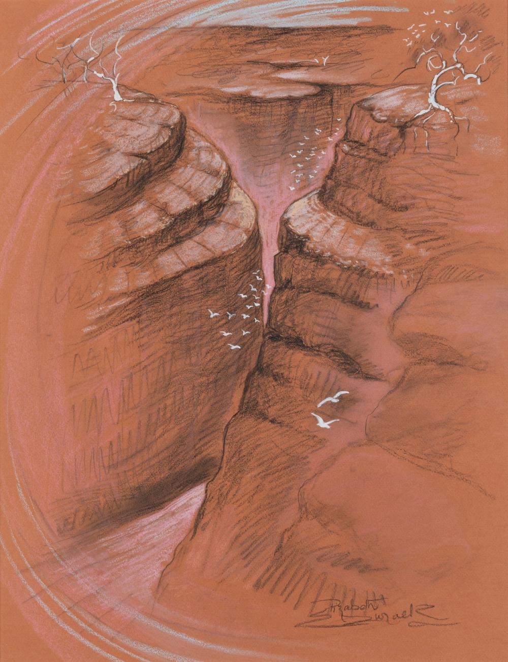 Elizabeth Durack | Pilbara Gorge and Cockatoos c1980 (Circa 1980 ...