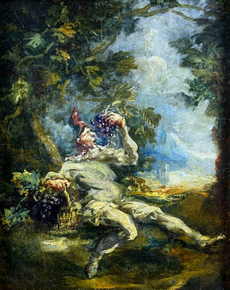 European School, 19th Century | Man Eating Grapes | MutualArt