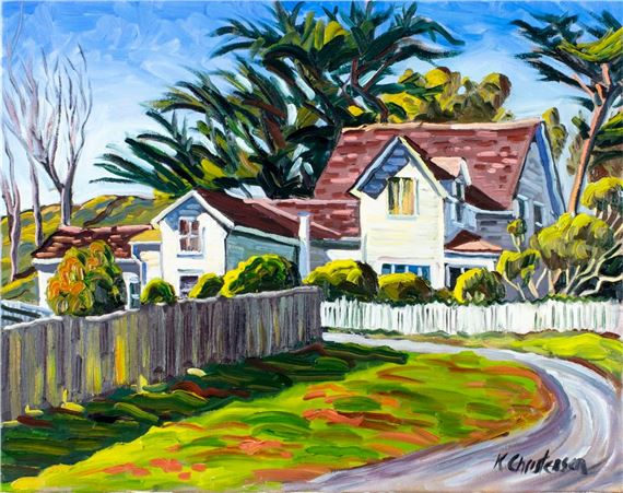 Ken Christensen | Landscape with White Cottage | MutualArt