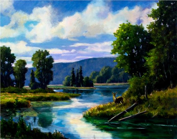 George Holloway | River Landscape | MutualArt