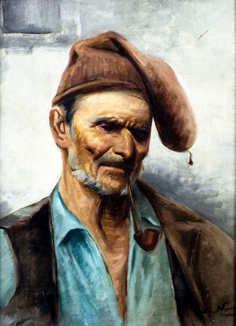 Italian School, 20th Century | Italian Man with Pipe | MutualArt