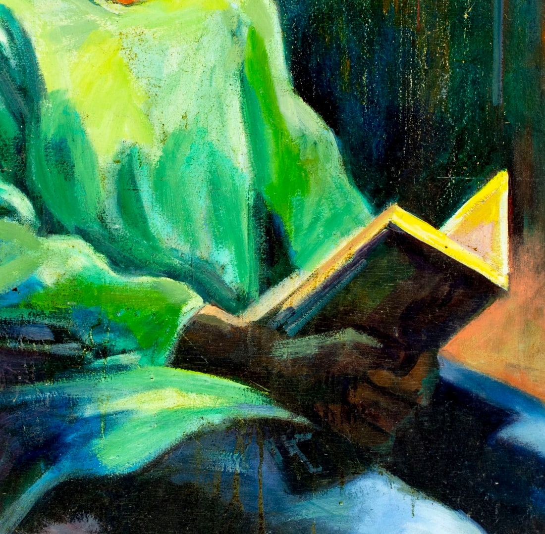 John Reilly | Portrait of Black Woman with Book | MutualArt