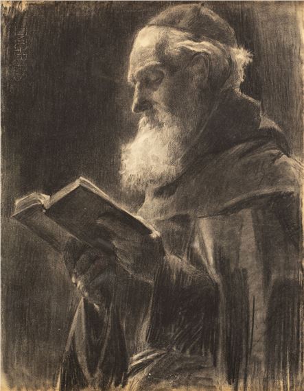 Ignacio Pinazo | Monje orando | MutualArt