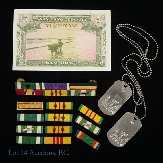 Marine | Jewish USMC Vietnam Soldier Dog Tags, Ribbons | MutualArt