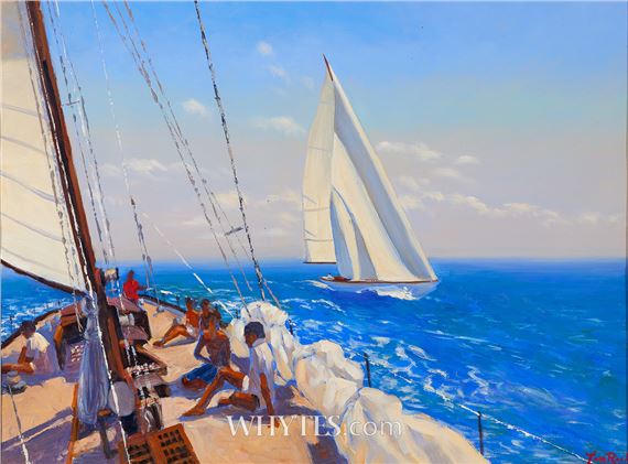 Tom Roche | Title : SAILING THE MED Frame dimensions : 25 | MutualArt