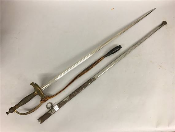 SWORD | Junior health officer's sword model 1872, brass guard, keyboard ...