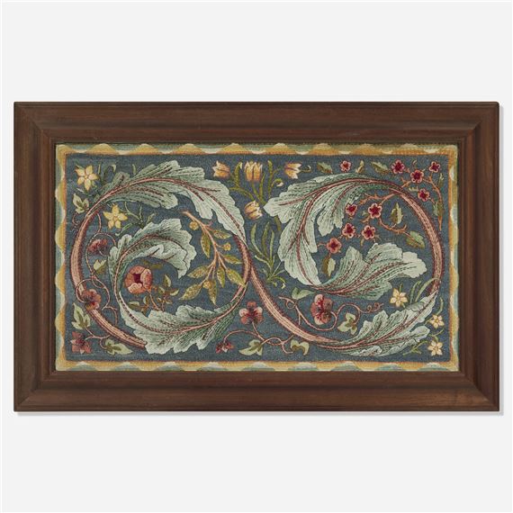 May Morris | Scrolling Leaf and Flowers embroidery (Circa 1890) | MutualArt