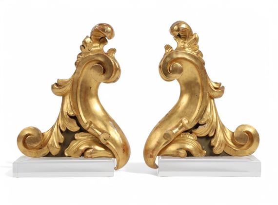 Rubbing | A pair of giltwood architectural elements | MutualArt