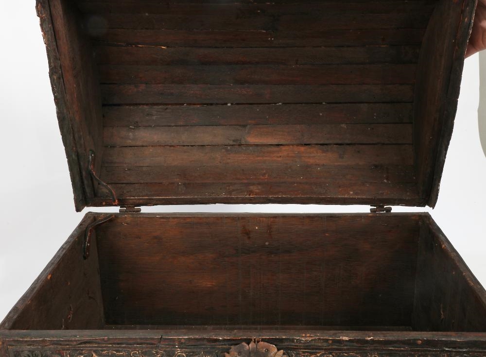 Rubbing | A Continental Baroque tooled leather coffer and a ...