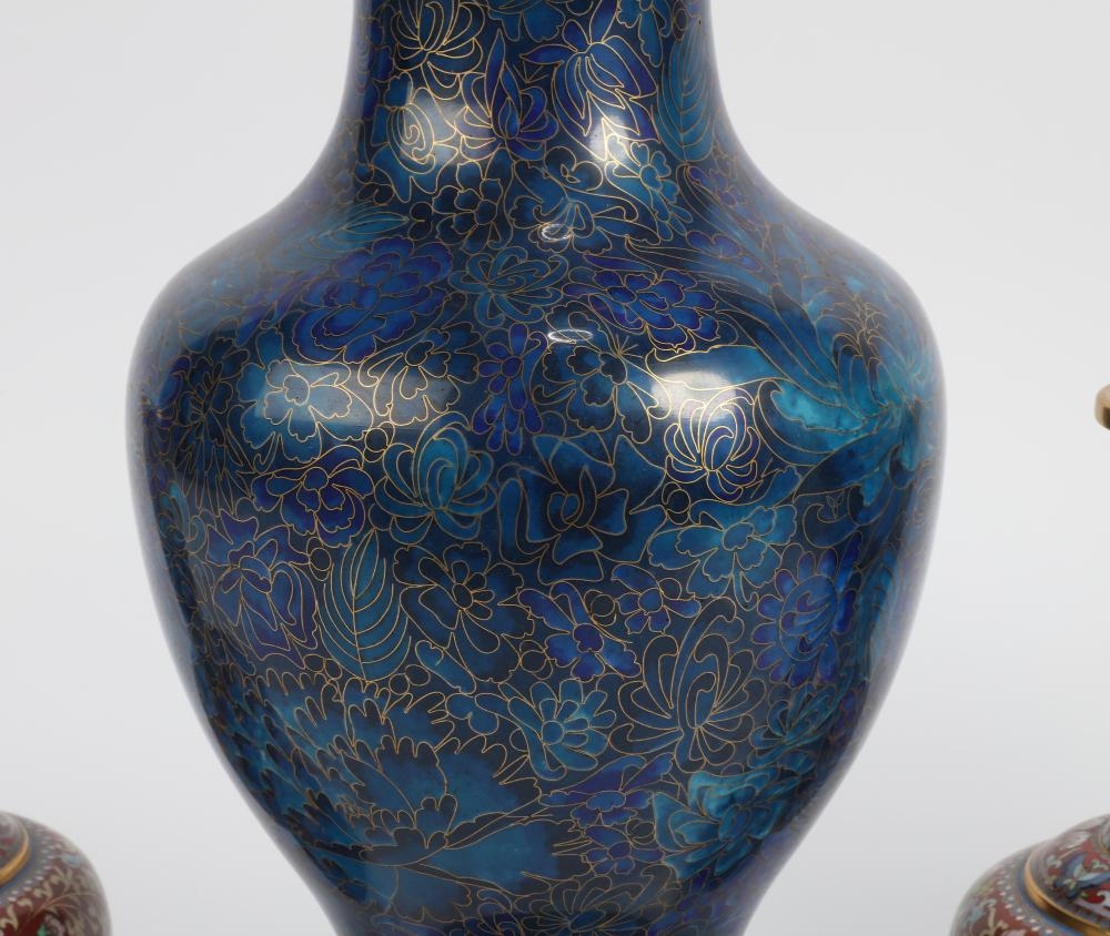 Rubbing | Two pairs of Chinese cloisonne enamel vases | MutualArt