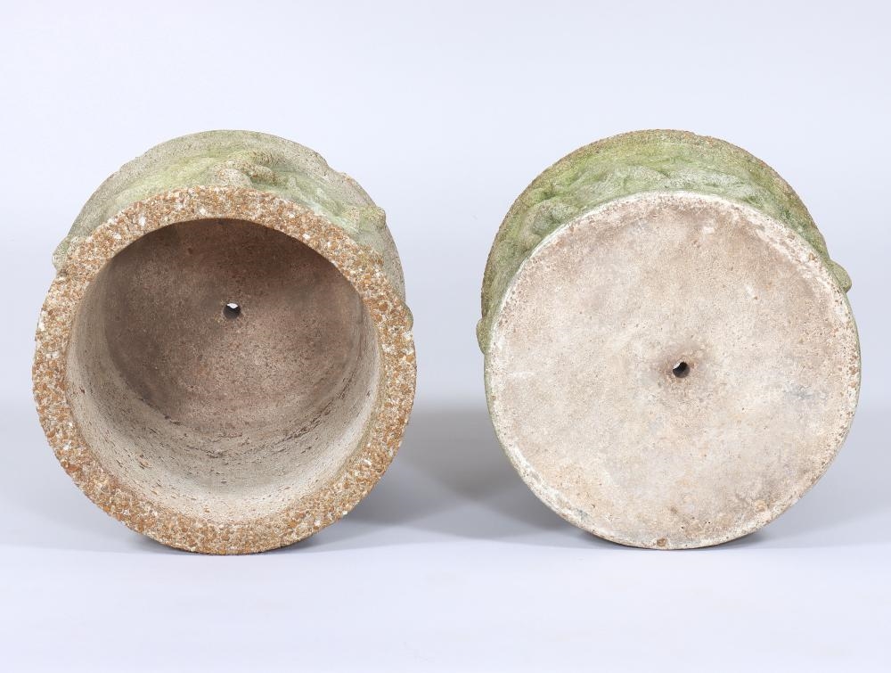 Planters | Pair of Cast Stone Planters with Classical Figures in Relief ...