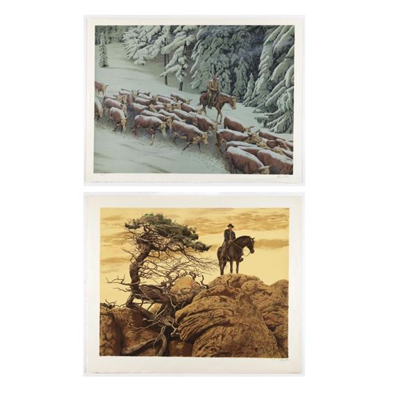 Morton Künstler | Pair of Lithographs, 1977: Kansan + Early Snow (1977 ...