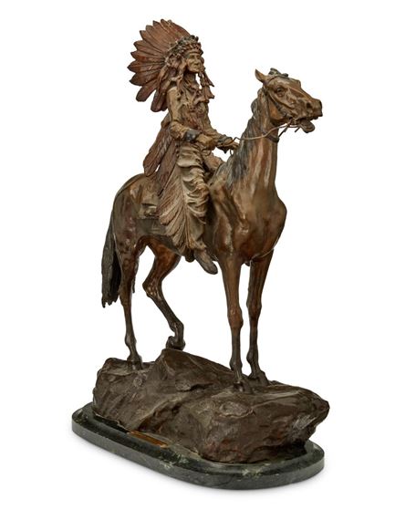 Carl Kauba | Mounted Indian Chief | MutualArt