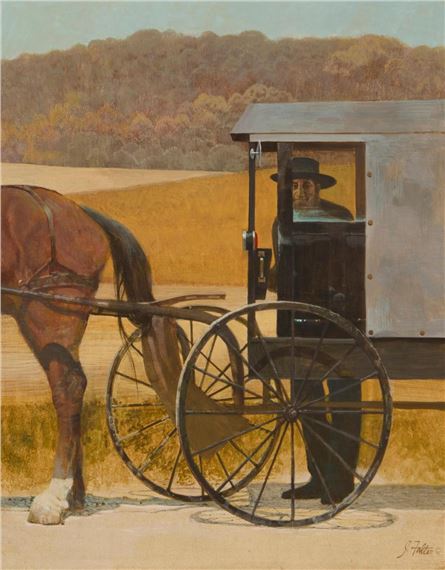 John Falter | Amish man with horse and buggy | MutualArt