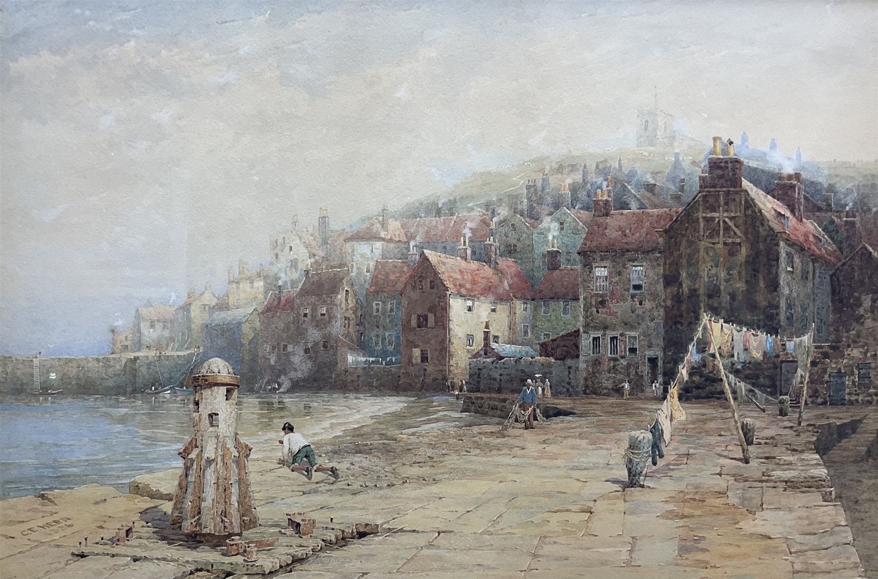 Charles Edward Hern | 'Fish Pier - Old Town Whitby' | MutualArt