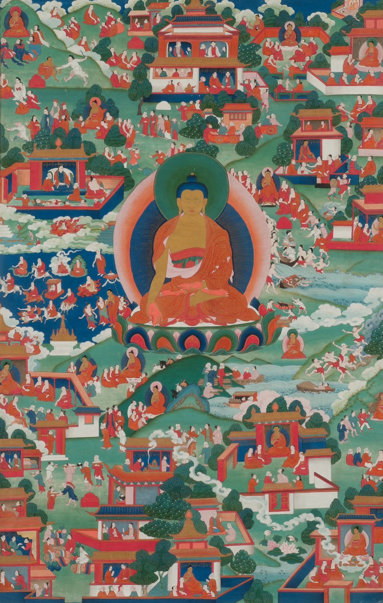 Tibetan School, 19th Century | A thangka depicting Shakyamuni Buddha ...
