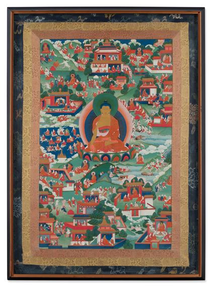 Tibetan School, 19th Century | A thangka depicting Shakyamuni Buddha ...