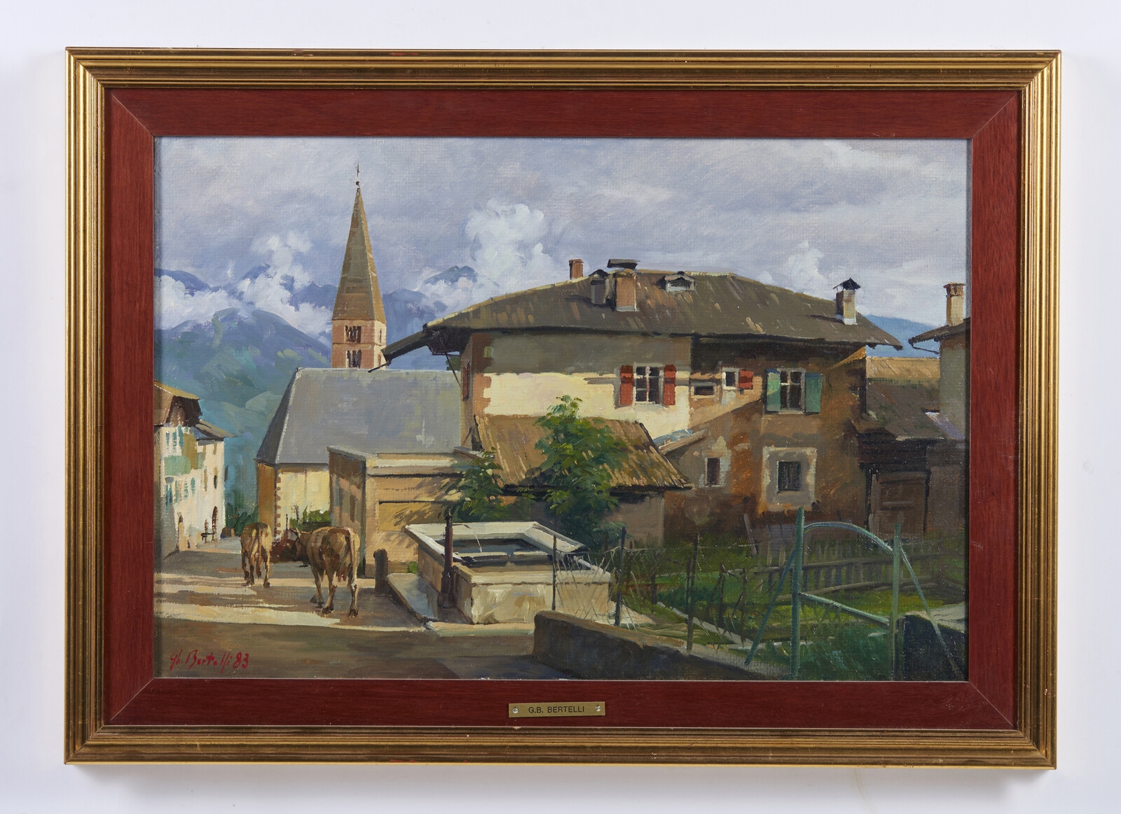 Gianbattista Bertelli | Mountain country with cows (1983) | MutualArt