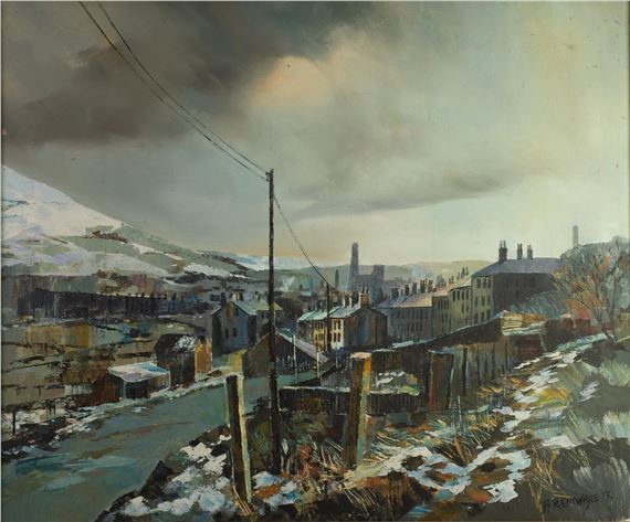 Brian Richard Entwistle | Marsden, northern town with snow on the hills ...