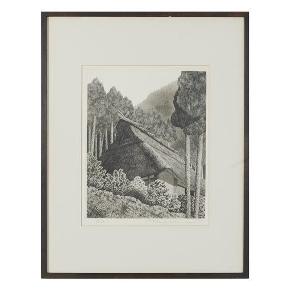 Ryohei Tanaka | Ryohei Tanaka, Thatched Roof House, etching | MutualArt