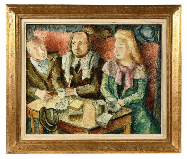 Pierre de Belay | At the café, Montparnasse (1939) | MutualArt