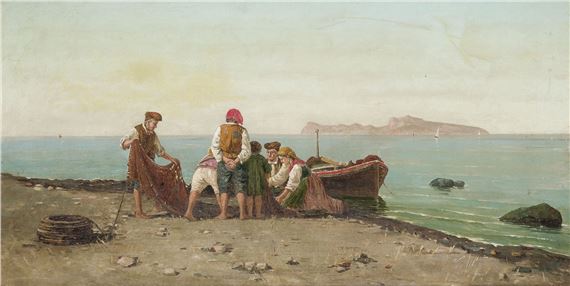 Vincenzo Caprile | FISCHER AM STRAND (1856) | MutualArt