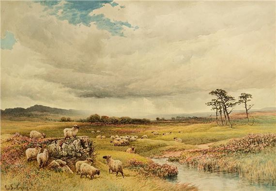 Paul Bertram | Sheep by the Stream | MutualArt