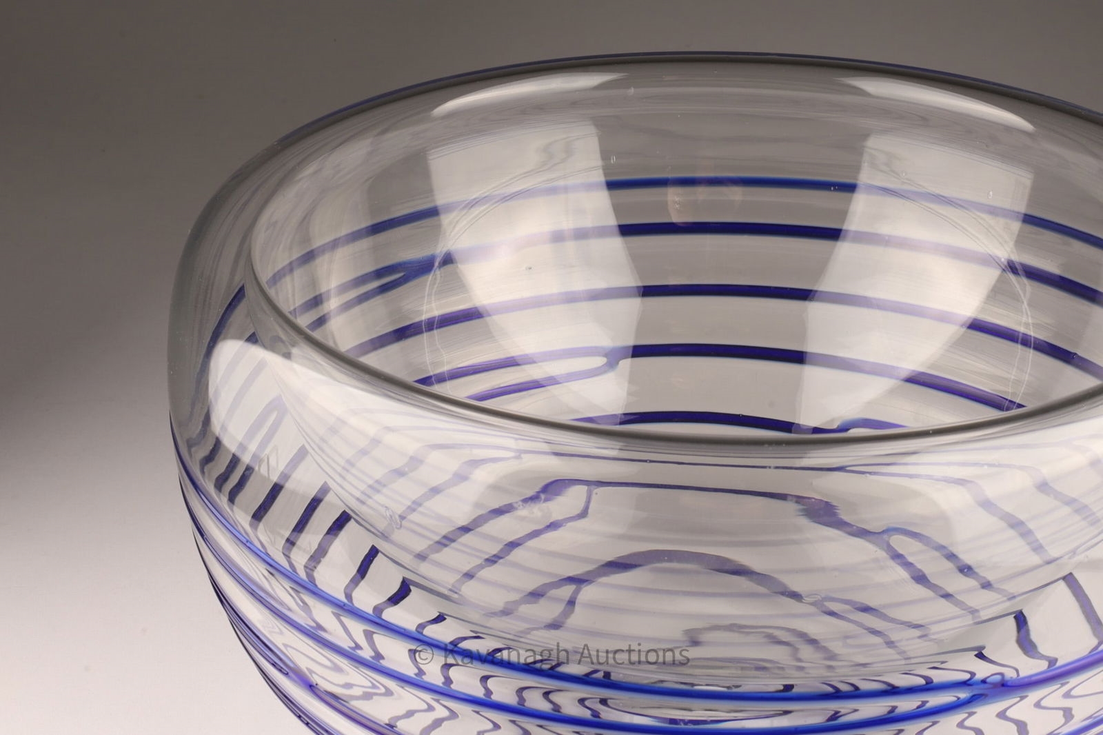 Cobalt | Mid Century Bubble Double Wall Bowl Spin Glass | MutualArt