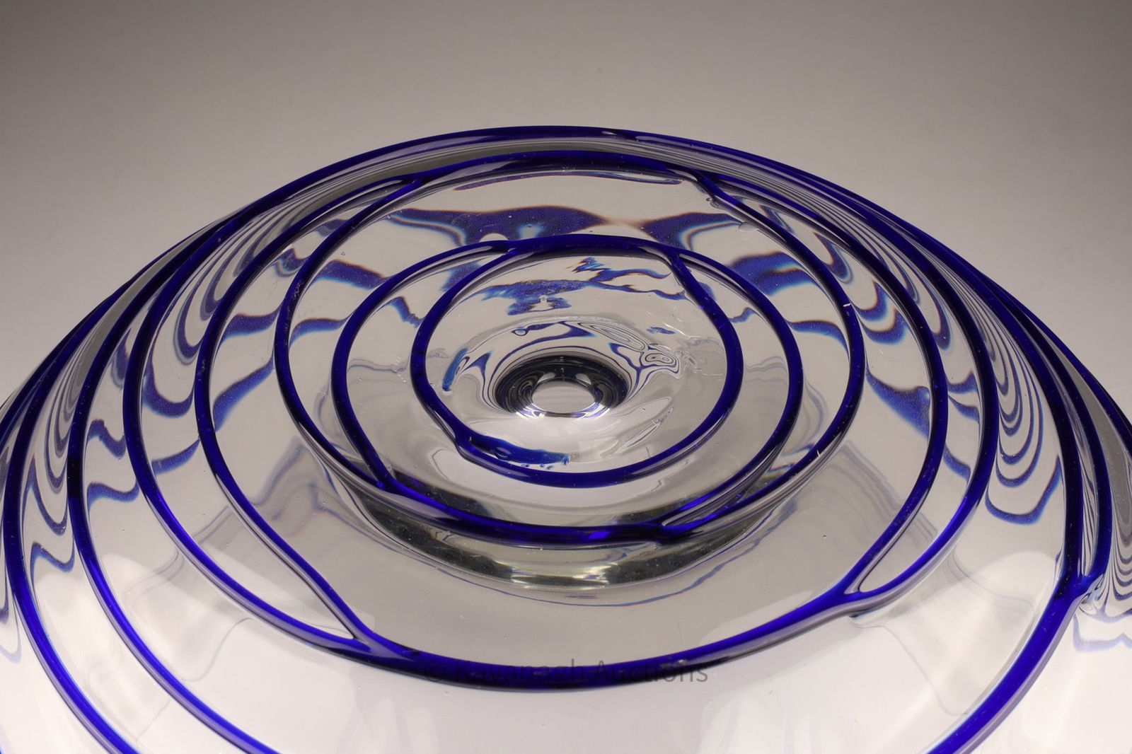 Cobalt | Mid Century Bubble Double Wall Bowl Spin Glass | MutualArt