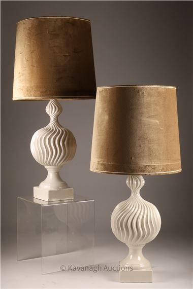 Michael Taylor | Pair 1960s Huge Hollywood Regency Lang Levin Lamps (1960s) | MutualArt