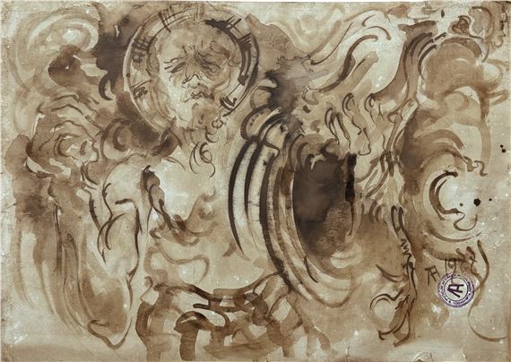 Affandi | Self-Portrait with Rooster (1977) | MutualArt