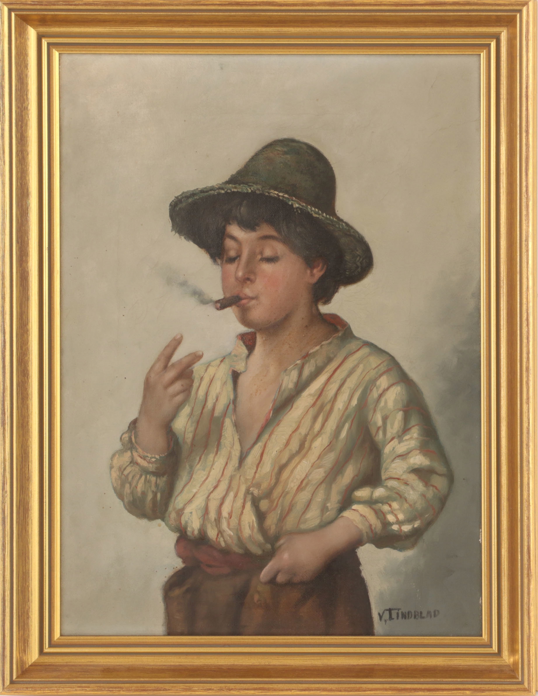 Victor Lindblad | rökande gosse | MutualArt