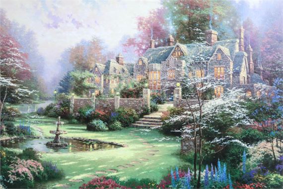 Thomas Kinkade | Gardens Beyond Spring Gate (1998) | MutualArt