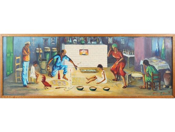 Joseph Thony Moise | Joseph T. Moise, Oil on Board, Haitian Painting ...