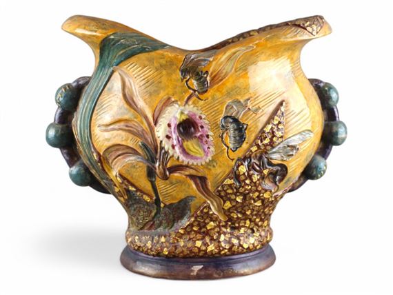 Emile Gallé | Emile Galle, Large Ceramic Vessel Vase | MutualArt