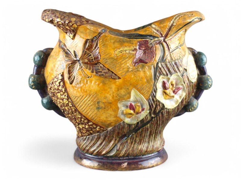 Emile Gallé | Emile Galle, Large Ceramic Vessel Vase | MutualArt