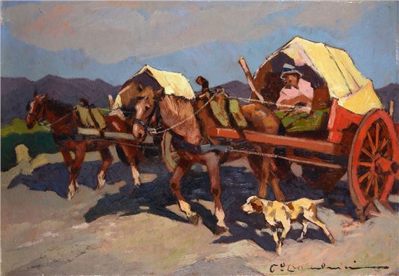 Carlo Domenici | Carro rosso | MutualArt