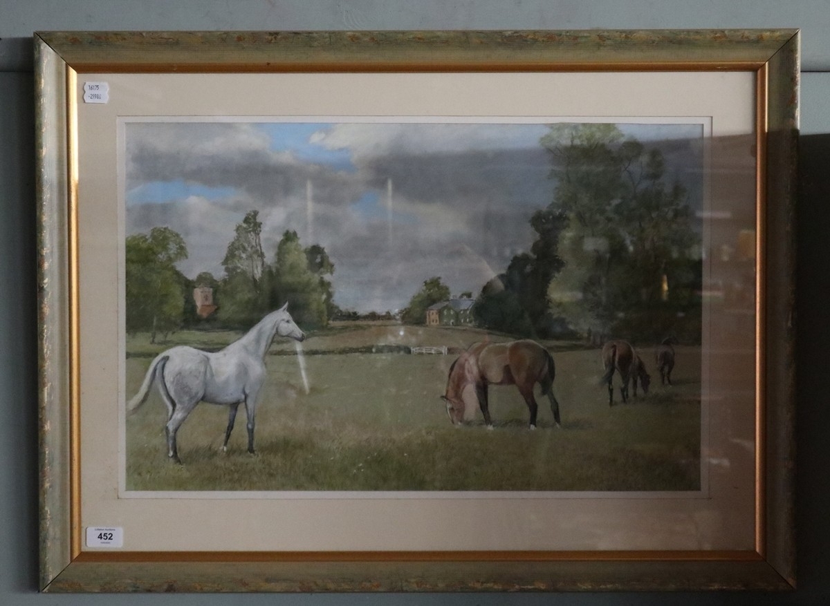 Richard Britton | Pastel picture - Horses at pasture by Richard Britten ...