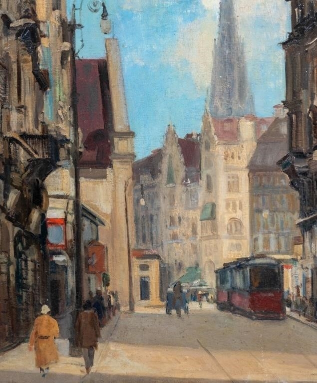Austrian School, 20th Century | Vienna Street Scene (1010) | MutualArt
