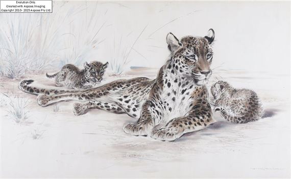 Ralph Thompson | Cheetah and Cubs | MutualArt