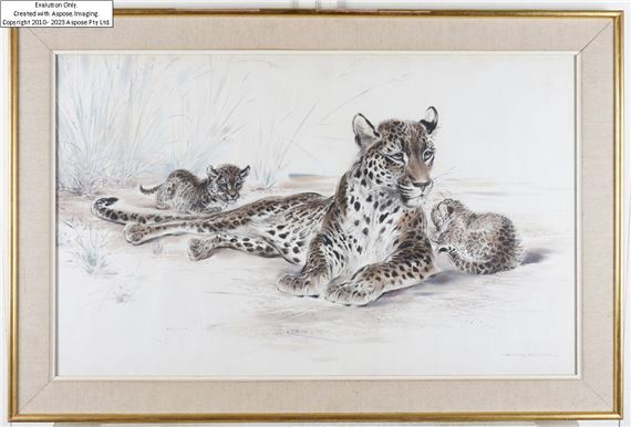 Ralph Thompson | Cheetah and Cubs | MutualArt