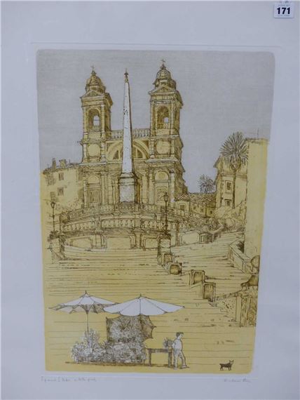 Richard Beer | Richard Beer. (b. 1928) Spanish Steps. Etching limited ...