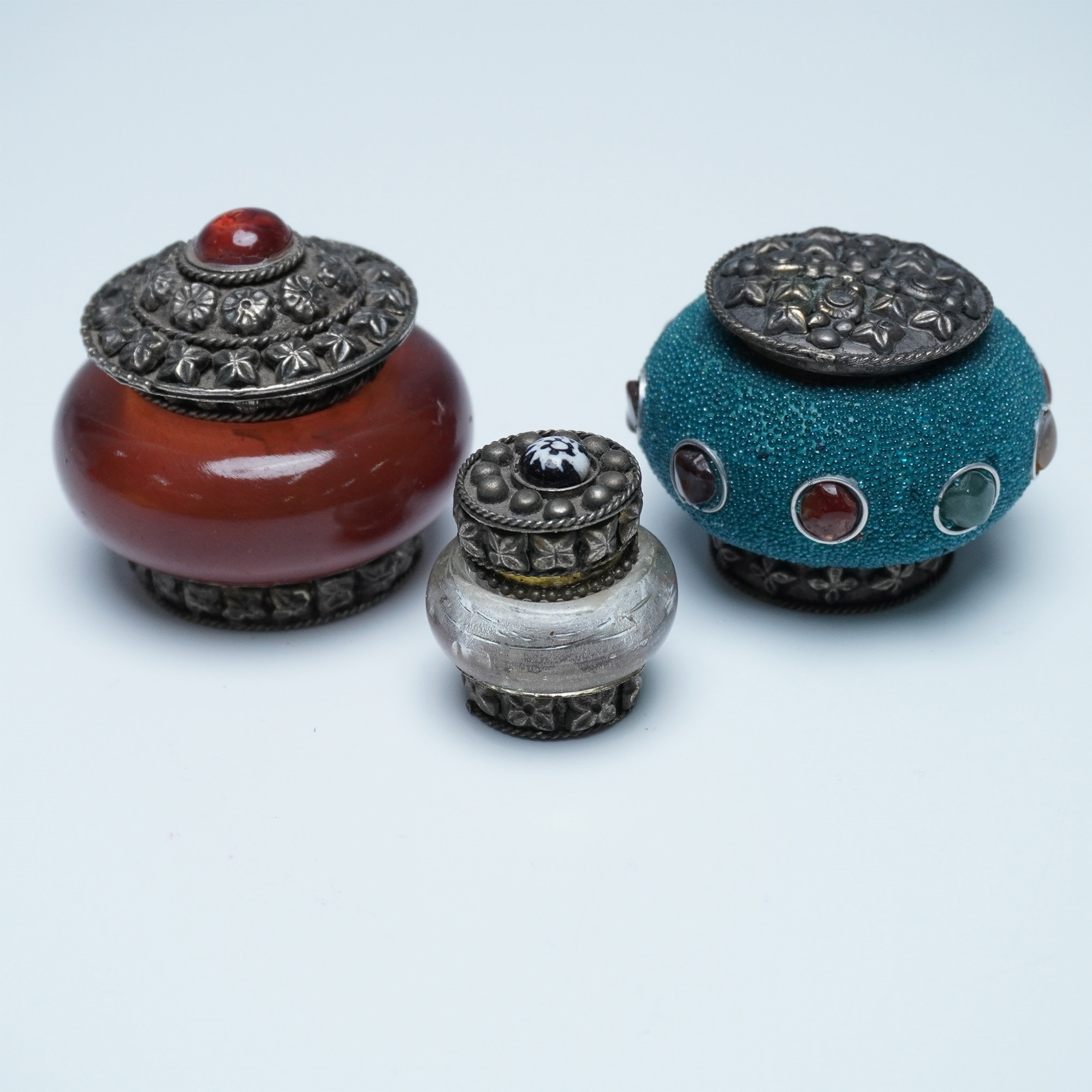 Guido Silvestri | 3pc Collection of Decorative Snuff Boxes with Ornate ...