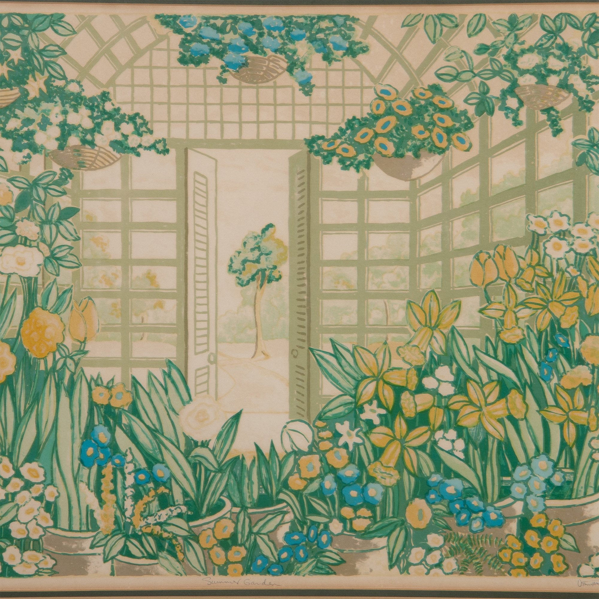 Lloyd Van Pitterson | A lovely original serigraph in colors on paper ...