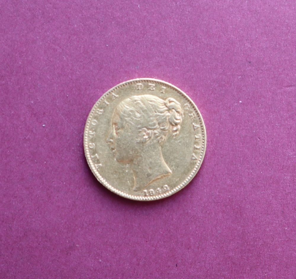 Young | A Victorian young head shield back gold sovereign dated 1842 ...