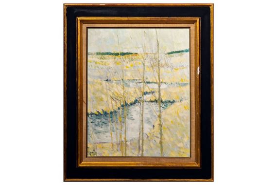 Robert Lambin | Borde de la vesle in winter (1928) | MutualArt