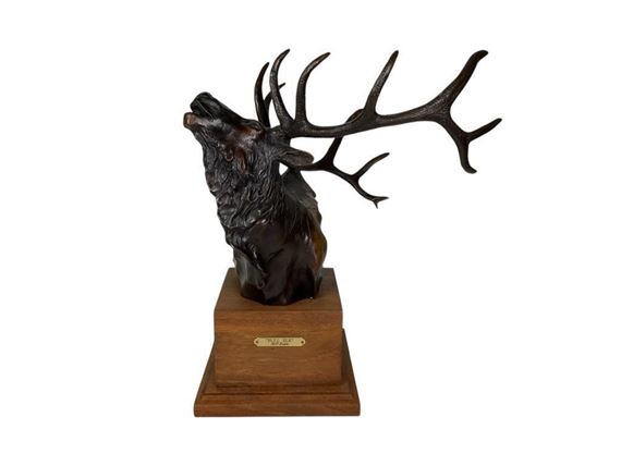 Bill Zubko | Bronze elk sculpture titled 'Bull Elk | MutualArt
